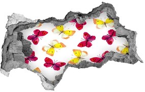 Wallmuralia Fototapeta díra na zeď 3D Motýli a květiny 95x73 cm