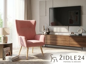 Relaxační křeslo ušák SIRI - růžový manšestr