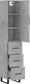 Skříň highboard betonově šedá 34,5x34x180 cm kompozitní dřevo 3198877