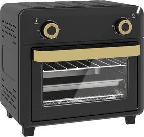 HOMCOM Minitrouba s horkovzduchem, fritéza s horkým vzduchem, časovač, vnitřní osvětlení, 10 L, černá