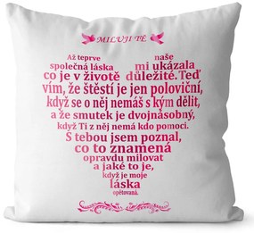 Polštář Milostný citát - pro ženy (Velikost: 40 x 40 cm)