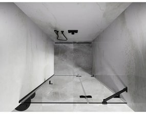 Mexen, Mexen Lunar pravé otočné sprchové dveře 125 cm, transparentní, pistolový kov - 834-125-000-95-00-P