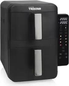 Tristar FR-9074 / Dvoukošová horkovzdušná fritéza / 2400W / 9l / 8 pro