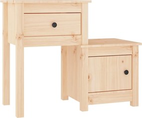 vidaXL Noční stolek 79,5 x 38 x 65,5 cm masivní borové dřevo [814539] Barva: Šedá