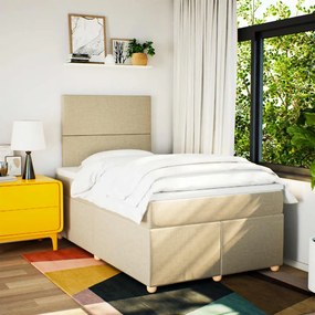 Box spring postel s matrací krémová 120x200 cm textil 3293545
