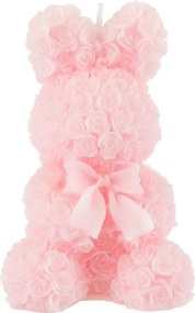 Růžová růžičková svíčka ve tvaru králíčka Rabbi Rose - 7*7*12 cm/ 8h