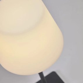 Černobílá plastová zahradní stolní LED lampa Kave Home Aluney