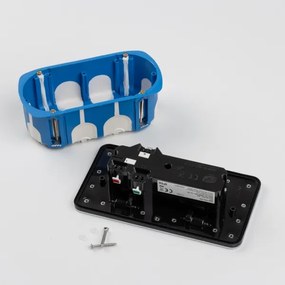 Brilagi - Venkovní vestavná podlahová dvojzásuvka IP55 matný chrom obdélníkový