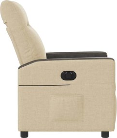 Elektrické polohovací křeslo krémové textil 3324042