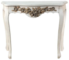 Béžový antik dřevěný odkládací stolek Marianne - 101*39*80 cm
