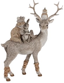 Dekorativní soška jelena se zvířátky na hřbetu - 20*8*25  cm