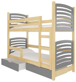 Dvoupatrová postel s matracemi OSUNA Hlavní barva: Bílá, Další barva: Bílý
