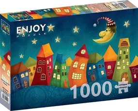 ENJOY Puzzle Vybarvené domečky / 1000 dílků / od 14 let
