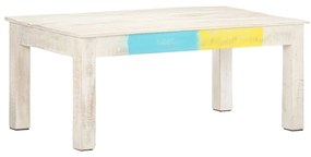 Konferenční stolek bílý 110x60x45 cm masivní mangovníkové dřevo - Default Title