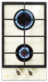 Victoria Domino, plynová varná deska, 2 hořáky Sabaf, sklokeramická deska, retro design