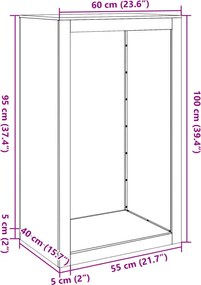 vidaXL Stojan na palivové dřevo 60 x 40 x 100 cm nerezová ocel [850995] Barva: Ocel/Bílý