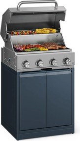 Klarstein WaldChef plynový gril | 4 hořáky | 30 mbar | 12800 W | Litinový rošt | Nerezová ocel