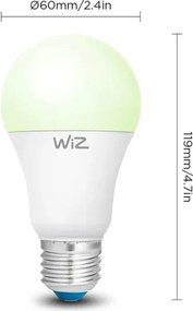SADA 2x LED RGBW Stmívatelná žárovka A60 E27/9W/230V 2200-6500K Wi-Fi + DO - WiZ