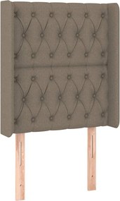 Čelo postele s LED taupe 83 x 16 x 118/128 cm textil 3124362