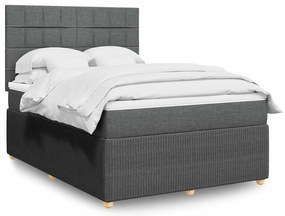 Box spring postel s matrací tmavě šedý 140 x 190 cm textil 3294352