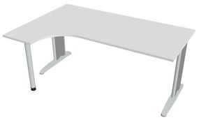 Stůl ergo oblouk pravý 180×120/80 cm - Hobis Flex FE 1800 P Dekor stolové desky: bílá, Barva nohou: Stříbrná