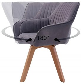 Židle Livorno vintage šedá otočná/ 41315