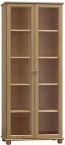 Vomaks unit, s.r.o. Vitrína 106 Klasik masiv borovice Barva: surové dřevo, Šířka: 80 cm