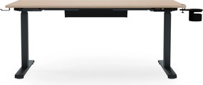 Elektrický stůl s regulací výšky ergonomický antracitový/dub sonoma,1400x700 mm: ARIA