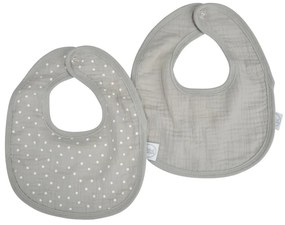 Šedé mušelínové bryndáky v sadě 2 ks – Bébé Douceur