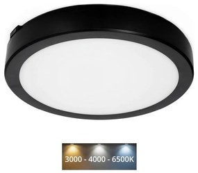 LED Koupelnové stropní svítidlo NAIROS LED/18W/230V 3000/4000/6500K IP65 černá
