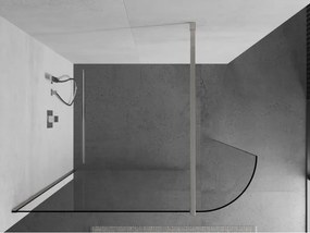 Mexen Kioto, sprchová zástěna Walk-In 100 x 200 cm, 8mm čiré sklo, broušená ocel profil, 800-100-101-97-06