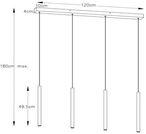 Lucide 74403/04/30 - LED Stmívatelný lustr na lanku LORENZ 4xLED/4W/230V černá