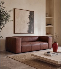 Koňakově hnědá kožená pohovka 227 cm Madame – Windsor &amp; Co Sofas