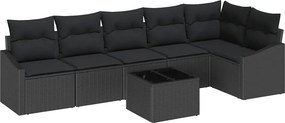 Set pohovek 7 ks Černá polyratan 3346753