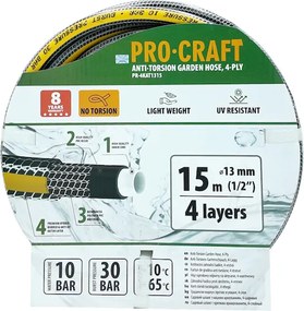 Výrobce: Procraft Procraft Černo-žlutá zahradní hadicí Procraft PR-4KAT1315 | PR-4KAT1315
