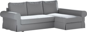 Potah na pohovku IKEA Backabro rozkládací se šezlongem barva šedá látka sametová