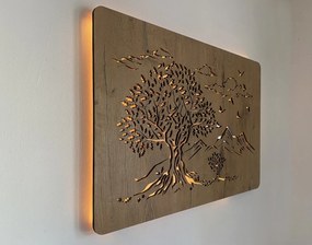 Li-Go "Dva duby" světelný obraz 230V 90x62 cm provedení povrchu: bílá