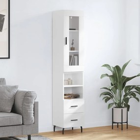 vidaXL Skříň highboard 34,5 x 34 x 180 cm kompozitní dřevo [3199314] Barva: bílá s vysokým leskem