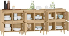 Příborníky 3 ks dub sonoma 60 x 35 x 70 cm kompozitní dřevo 3185770