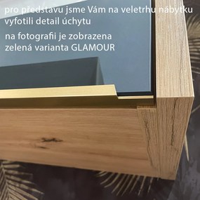 GLAMOUR z | dolní skříňka GLA-1D | 30 cm | KOVÁNÍ BASIC | korpus dub sonoma | zelená mat