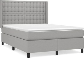 Box spring postel s matrací světle šedá 140 x 200 cm textil 3131753