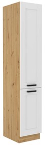 Vysoká skříňka, bílá/dub artisan, LULA 40 DK-210 2F