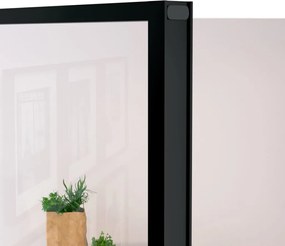 vidaXL Interiérové dveře úzké černé 83x201,5 cm tvrzené sklo a hliník [153659] Barva: Zlatá a průhledná