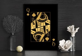 Pixada Queen of spades Gold - motivační obraz Velikost: B2 - 50x70 cm, Volba rámu: plakát bez rámu