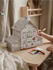 Sinsay - DIY sada na sestavení a vybarvení domečku - vícebarevná