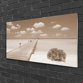 Obraz na skle Moře Most Krajina 100x50 cm