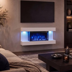 Costway Třístranný elektrický krb 81 cm s LED, bílý