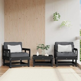 vidaXL Zahradní židle s poduškami 2 ks impregnovaná borovice [825443] Barva: Černá borovice