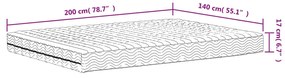 Pěnová matrace bílá 140 x 200 cm tvrdost H2 H3,  356345