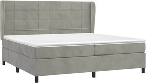 Box spring postel s matrací světle šedá 200x200 cm samet 3129231